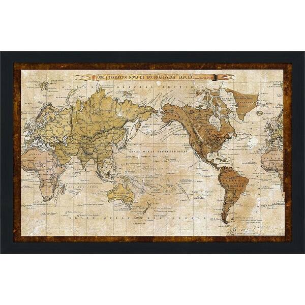 "Map of World (Horizontal)" Print on Acrylic - Bed Bath & Beyond - 36559718