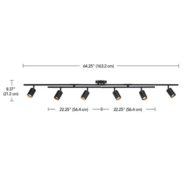 Waylon 6-Light Matte Black Track Lighting with Center Swivel Bars - one ...