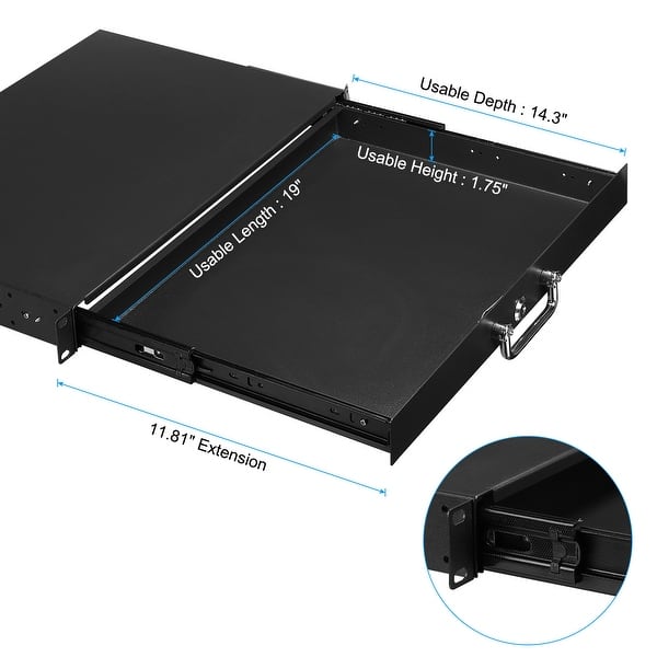 1U Rack Mount Drawer for 19 Inch AV/Network/DJ Equipment Racks or ...