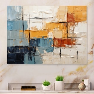 Designart "Prairie Bliss" Abstract Collages Large Metal Prints - Bed ...