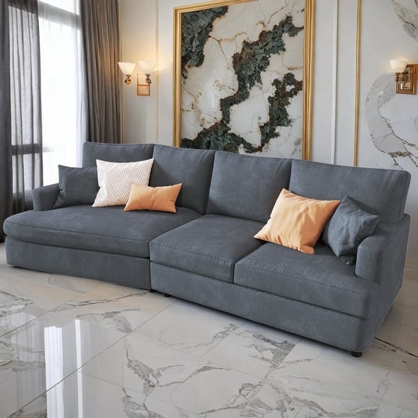 3 Seat Removable Back Sofa with Seat Cushions and 2 pillows for Living ...