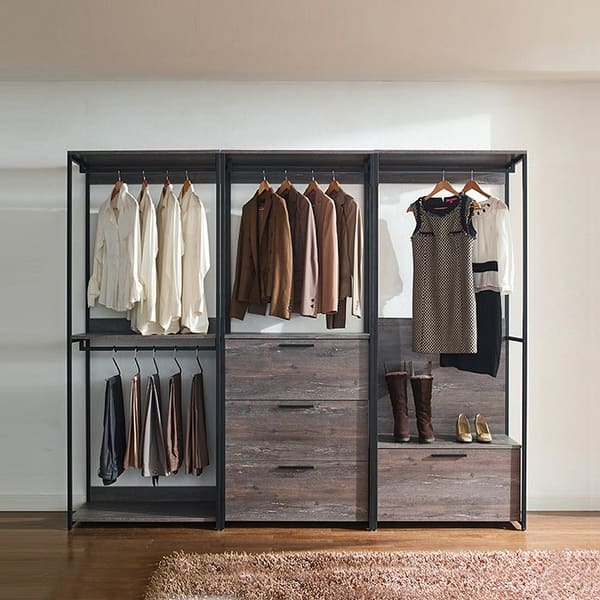 Veronica Wood and Metal Walk-in Closet System - Bed Bath & Beyond ...