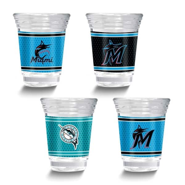 Curata MLB Miami Marlins 4-Piece 2 Oz. Shot Glass Set - Bed Bath ...