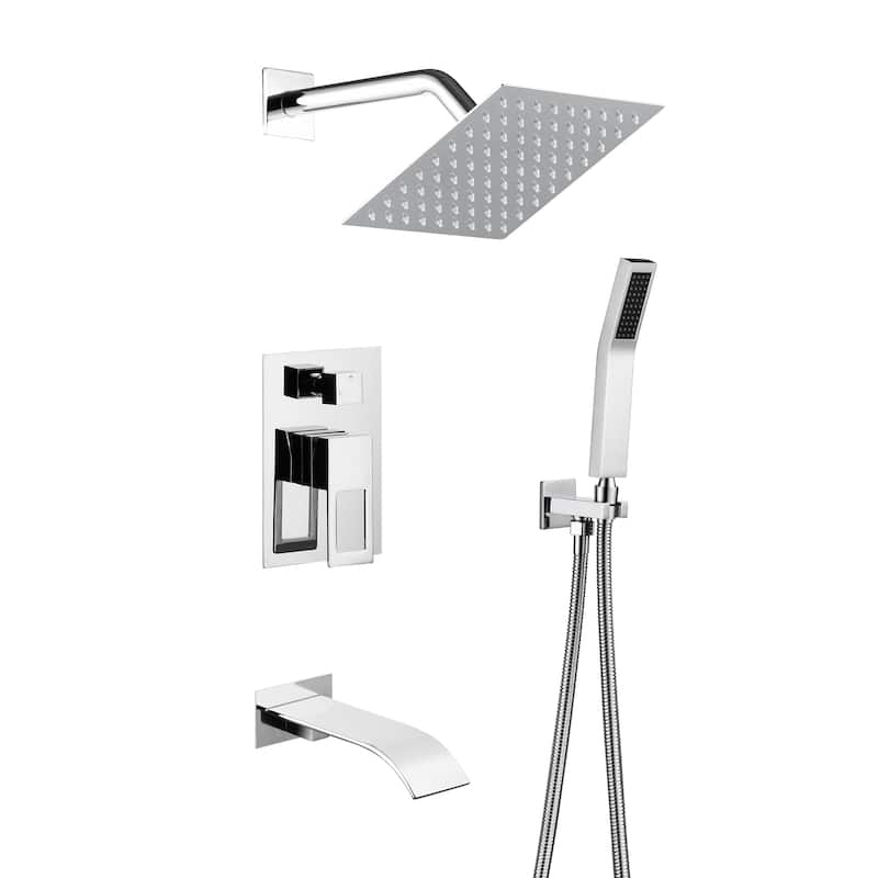 Shower Faucet Set Complete With Waterfall Tub Spout Anti Scalding