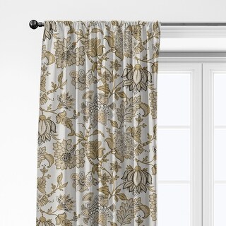 Bronte Gold Cotton Simple Top Pocket Drapery Panel Set of 2 - Bed Bath ...