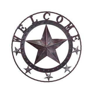 Tough-1 Welcome Sign Raised Star Glitter Finish Brown - Bed Bath ...