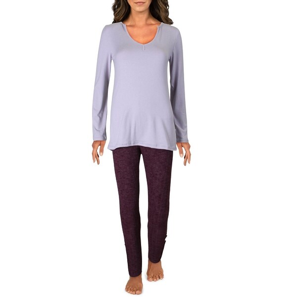 Bearpaw Women's 2 Piece Long Sleeve Shirt and Leggings Sleepwear Lounge ...