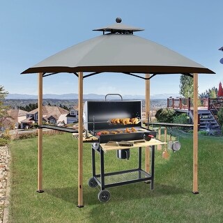 CoastShade 8x5 Arc Double Tiered Outdoor Steel Grill Gazebo - Bed Bath ...
