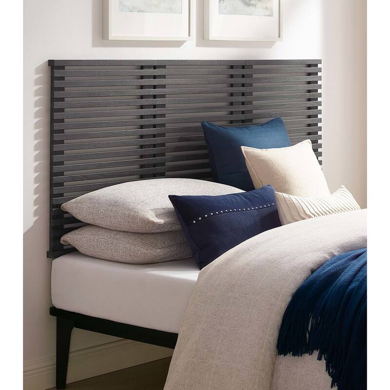 Vidalia Mid-century Modern Charcoal Wooden Floating Queen Size ...