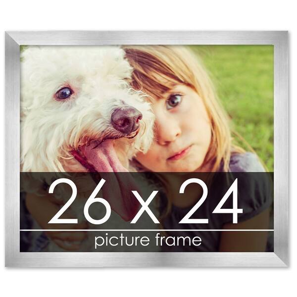 26x24 Frame Silver Pewter Wood Picture Frame with UV Acrylic, Foam ...
