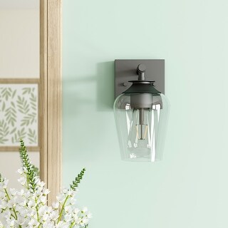 Luende Landes Serie 1-Light Dimmable Wall Sconce - Matte Black - Bed ...