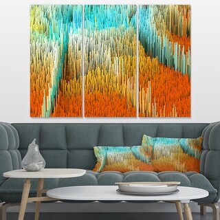 Designart "Macro Render Structure Yellow Orange" Canvas Art Print - Bed ...