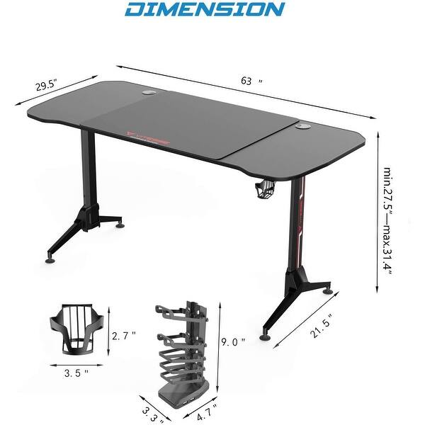 BOSSIN T Shaped Gaming Desk PC Computer Desk Home Office Desk - Bed ...