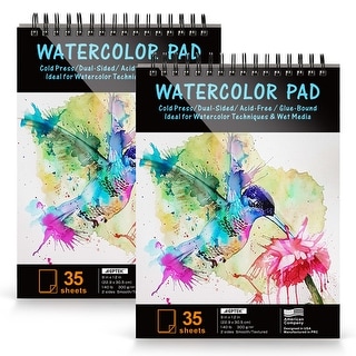 2 Packs Watercolor Paper Pad Acid Free Great for Watercolor Painting ...