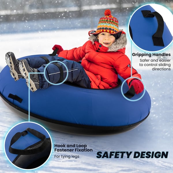 40" Heavy-Duty Inflatable Snow Tube for Sledding with Tire Pump - Bed ...