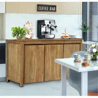 Chic Teak Recycled Teak Wood Solo Buffet With 3 Doors - Bed Bath ...