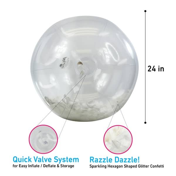 CoTa Global White Feather Inflatable Large Beach Ball Pool Accessory ...