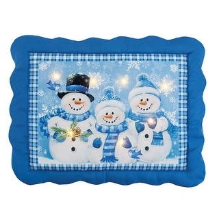 Holiday Blue Snowman LED Lighted Pillow Sham Set - Bed Bath & Beyond ...