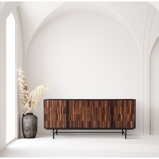 Macari Jette 4-door Ribbed Wood Modern Sideboard - Bed Bath & Beyond ...