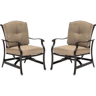 Hanover 2-Piece Traditions Deep Seating Cushioned Rocker Set in Tan - N ...