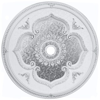 Artistry Lighting, Round 43" Classic White Ceiling Medallion Silver ...