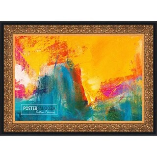 26x19 Ornate Gold Complete Wood Picture Frame with UV Acrylic, Foam ...