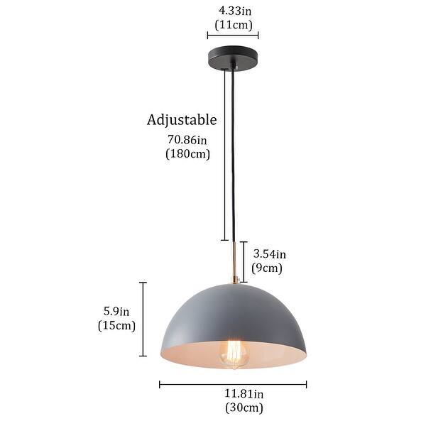 Modern Industrial 1-Light Single Bowl Pendant Lighting Fixture - Bed ...