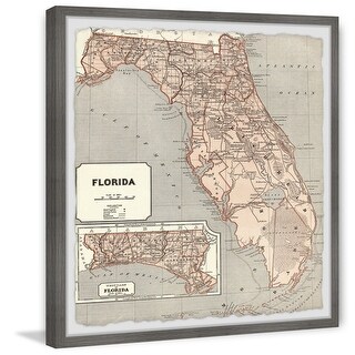 '1845 Atlas Map of Florida' Framed Painting Print - Bed Bath & Beyond ...