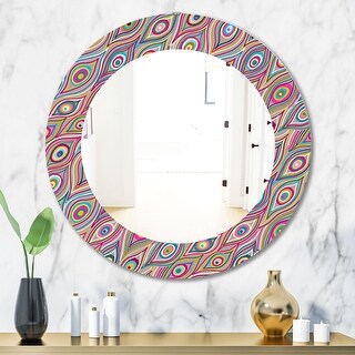 Designart 'Abstract Pattern I' Printed Modern Mirror - Oval or Round ...