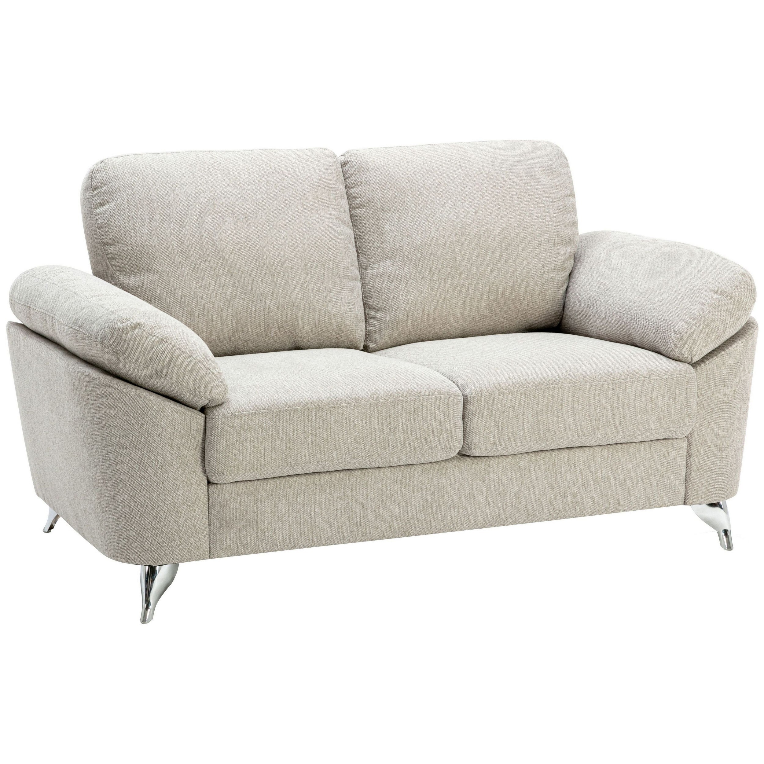 Luis 64 Inch Loveseat Light Gray Polyester Pillow Top Arms Metal Legs Bed Bath Beyond 38406952