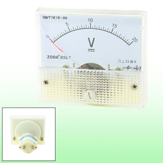 DC 0-20V Fine Tuning Rectangle Dial Panel Analog Voltage Meter ...