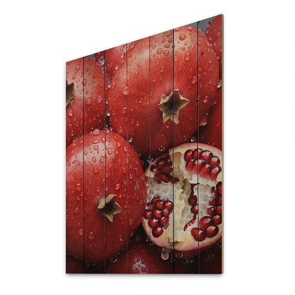 Designart "Fruit Pomegranate Red Pointillism III" Farmhouse Print on ...