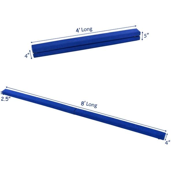 Costway 8FT Blue Folding Floor Balance Beam Sports Gymnastics Skill ...