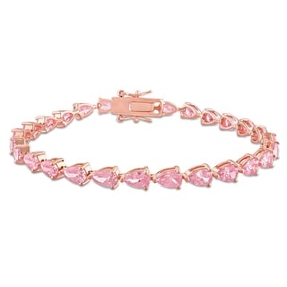 Miadora 13.5ct TGW Created Pink Sapphire Bracelet in Rose Sterling ...