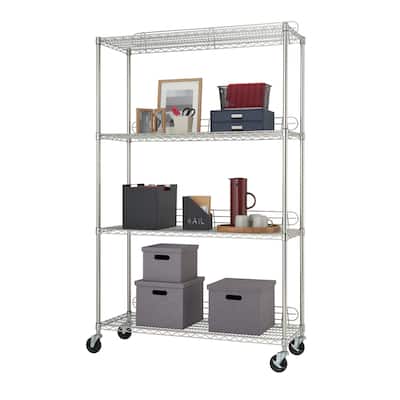 TRINITY EcoStorage® 4-Tier 48x18x72 Commercial Wire Shelving w ...