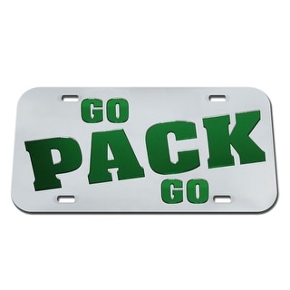 Green Bay Packers Go Pack Go Chrome License Plate - Bed Bath & Beyond ...