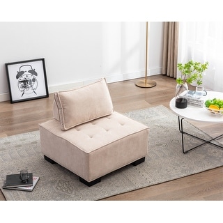 Soft Stools Modern Upholstered Barrel Living Room Ottoman Lazy Chair ...