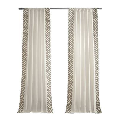 Exclusive Fabrics Del Mar Grey Linen Blend Stripe Curtain (1 Panel) - On Sale - Overstock - 8325916