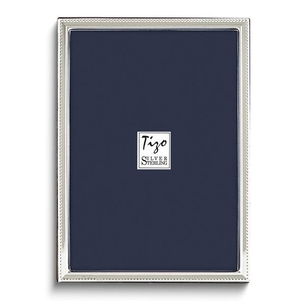 Curata Sterling Silver Tarnish Resistant Narrow Beaded 5x7 Photo Frame ...