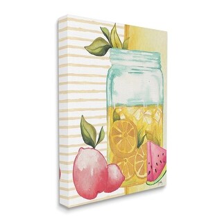 Stupell Iced Lemonade Pitcher Abstract Pink Lemon Fruit Canvas Wall Art ...