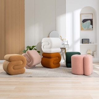 Modern S-shape Ottoman Makeup Stool Footstool for Living Room,Bedroom ...