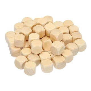 20mm Blank Wooden Dice, 50 Pack Unfinished Wooden Blocks Wood Cube ...