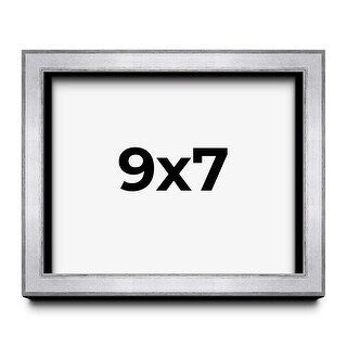 9x7 Shadow Box Frame Silver | 1.375 Inches Deep Real Wood Contemporary ...