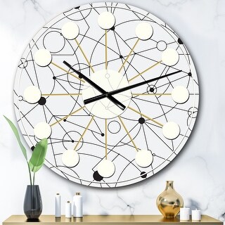 Designart 'Retro Geometric Grid III' Mid-Century wall clock - Bed Bath ...