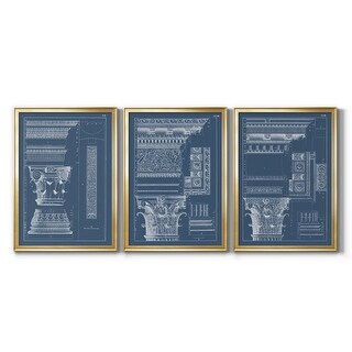 Column & Cornice Blueprint I Premium Framed Canvas - Ready to Hang ...