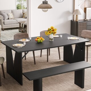 63-inch Rectangular Dining Room Table Kitchen Tables for 4 People - Bed ...