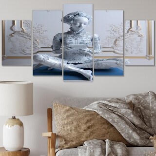 Designart "Futuristic Cyber Yoga" Cyberpunk Woman Multipanel Wall Art ...