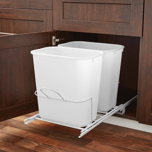 Smart Design 6 Gallon Pull Out Dual Garbage Can - Set of 2 - Bed Bath ...