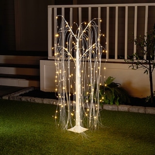 4 FT White Willow Tree With 216 Warm White LEDs - Bed Bath & Beyond ...