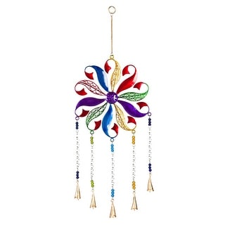 29 in. Multi-Colored Flower Metal Bell Chime - Bed Bath & Beyond - 37560584